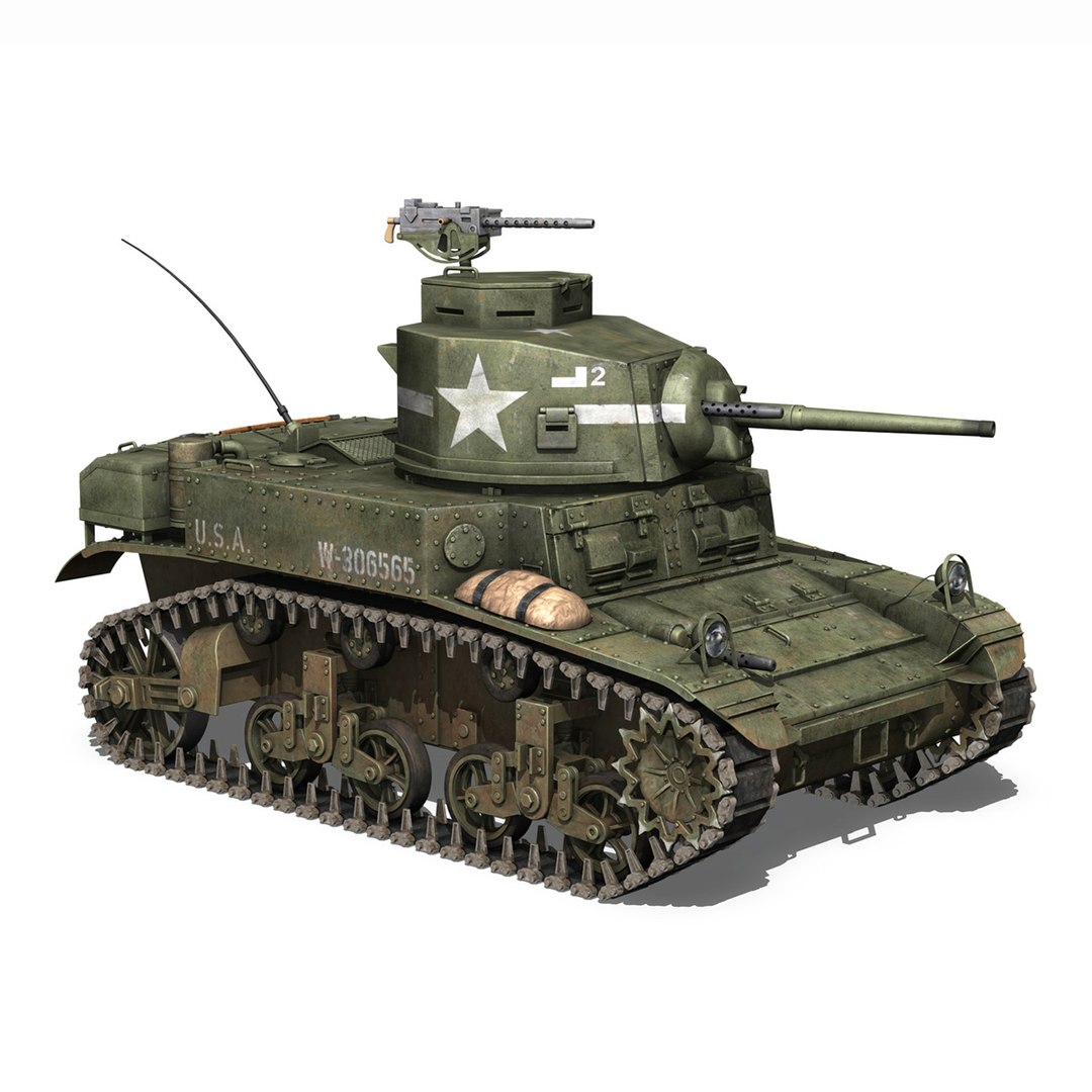Light Tank - M3 3d Model