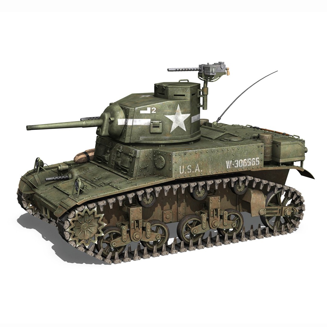 Light Tank - M3 3d Model