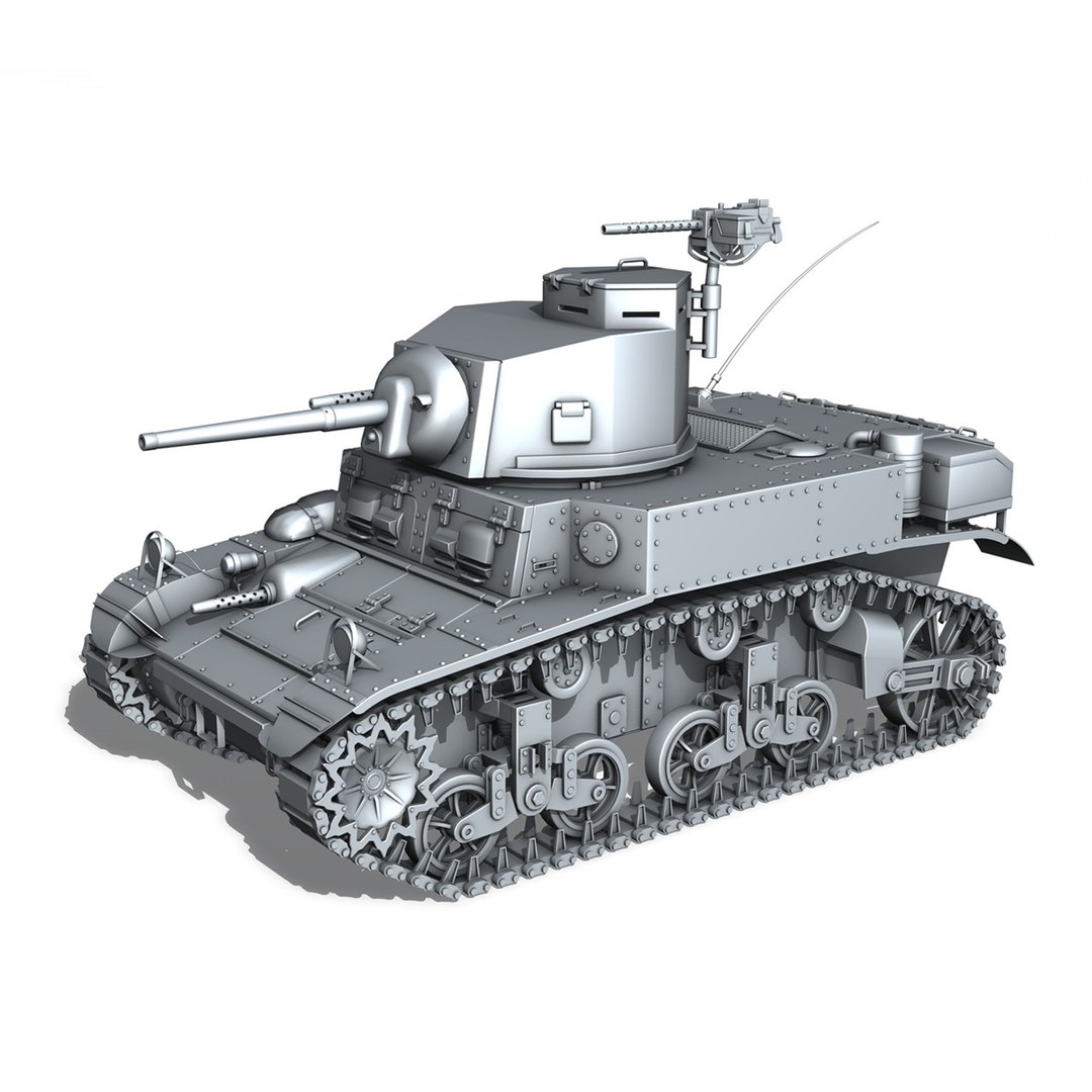 Light Tank - M3 3d Model