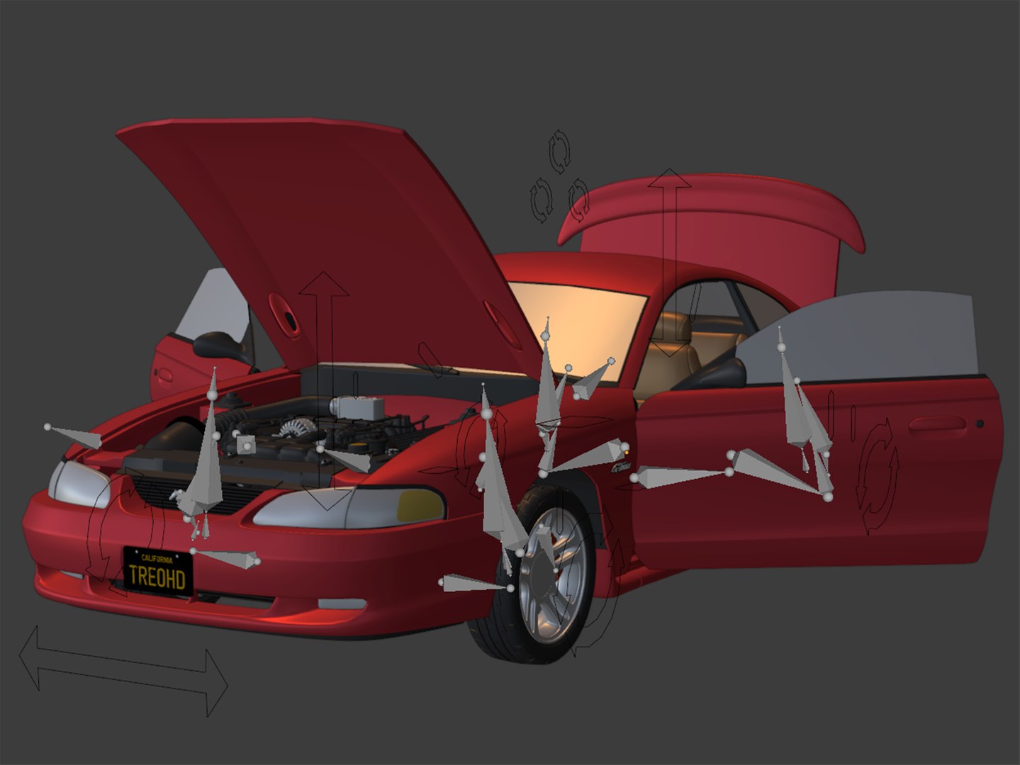 1998 Ford Mustang GT 3D model - TurboSquid 1812368