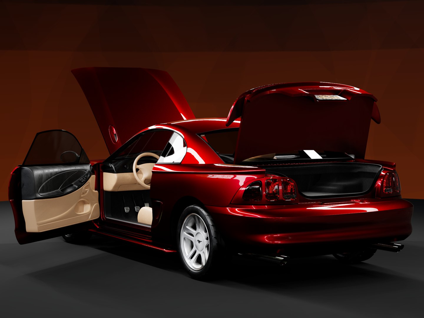 1998 Ford Mustang GT 3D model - TurboSquid 1812368