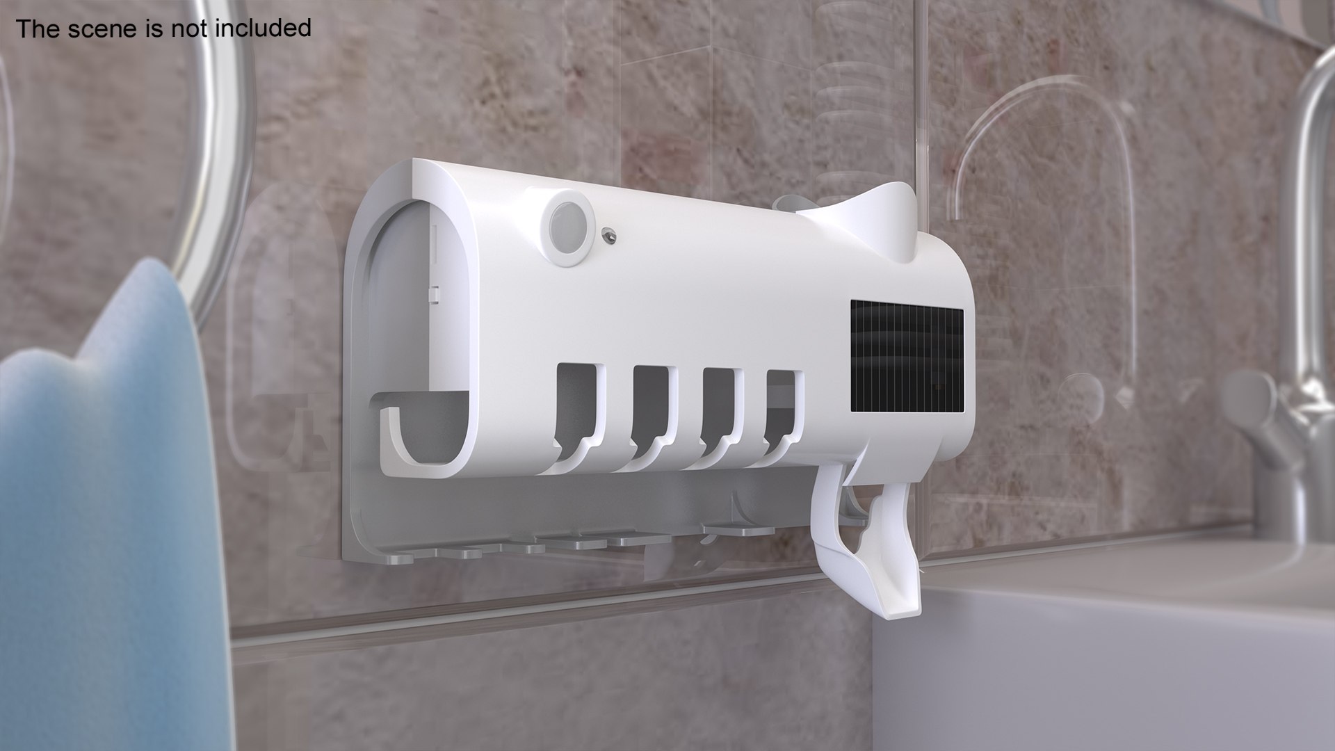 3D Solar Powered Sanitizer Toothbrush Holder White Model - TurboSquid ...