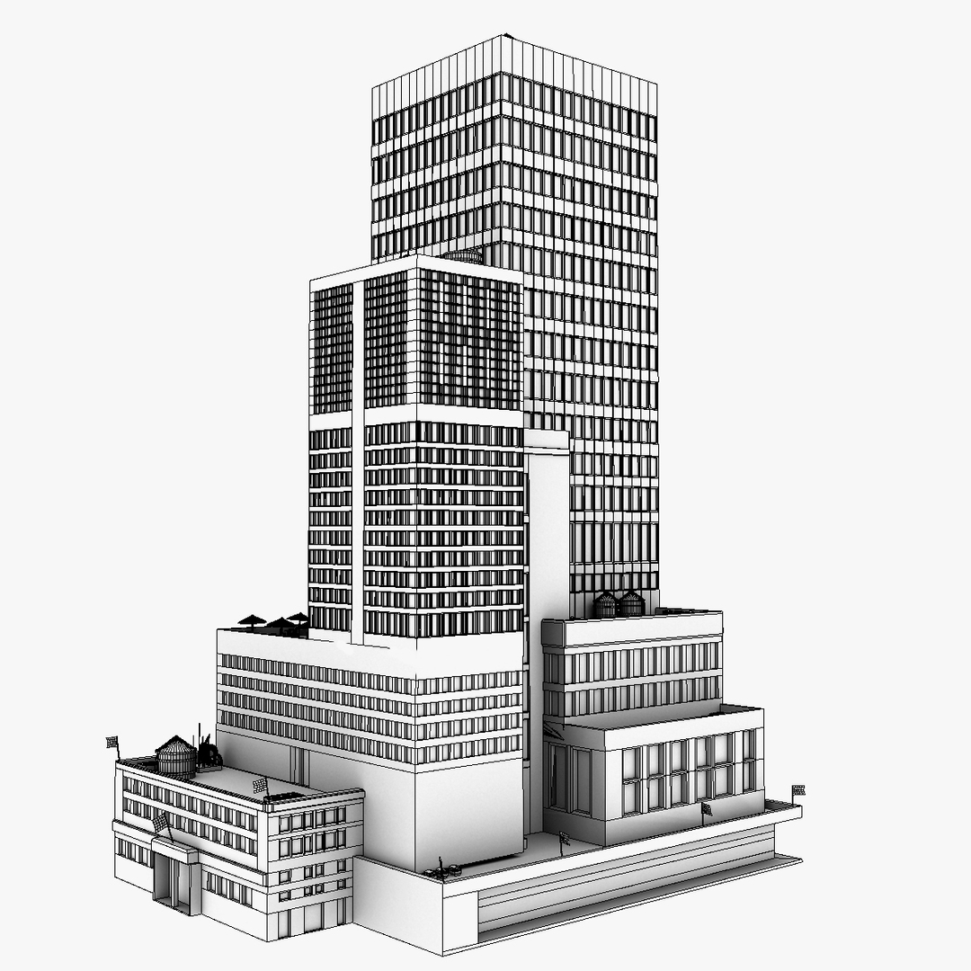 3d building complex skyscraper model