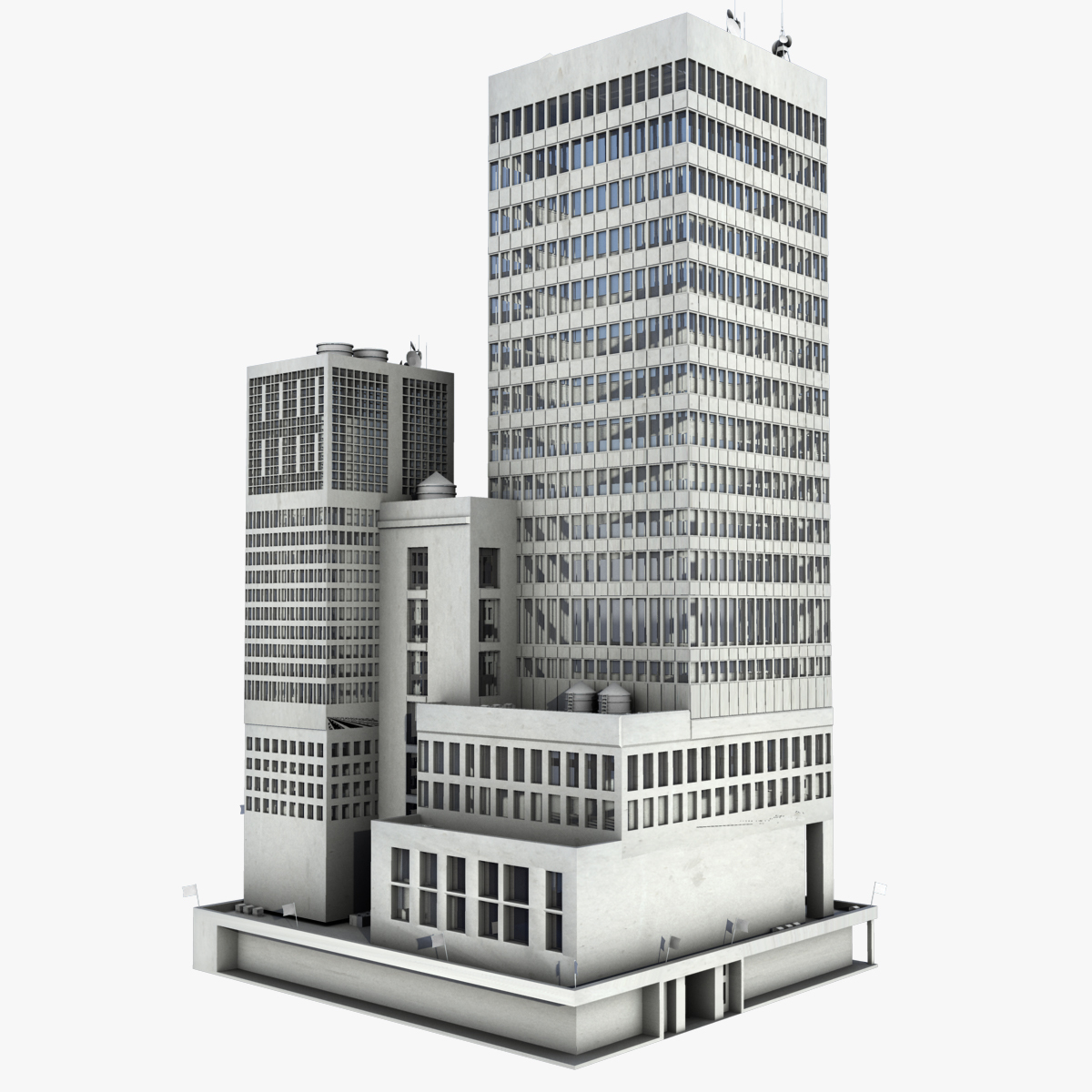 3d building complex skyscraper model