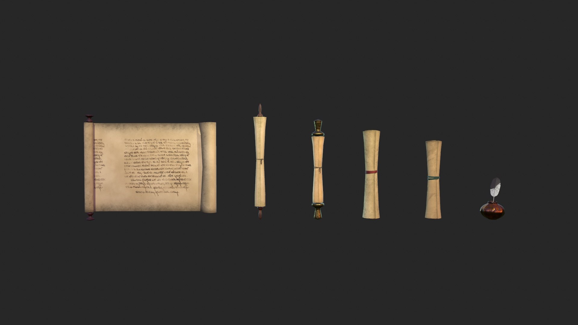 3D Scrolls Collection Model - TurboSquid 1716430