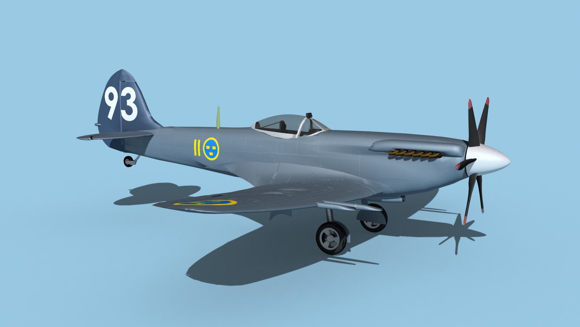 Supermarine Spitfire Mk XXIII V06 Sweeden 3D Model - TurboSquid 1926326