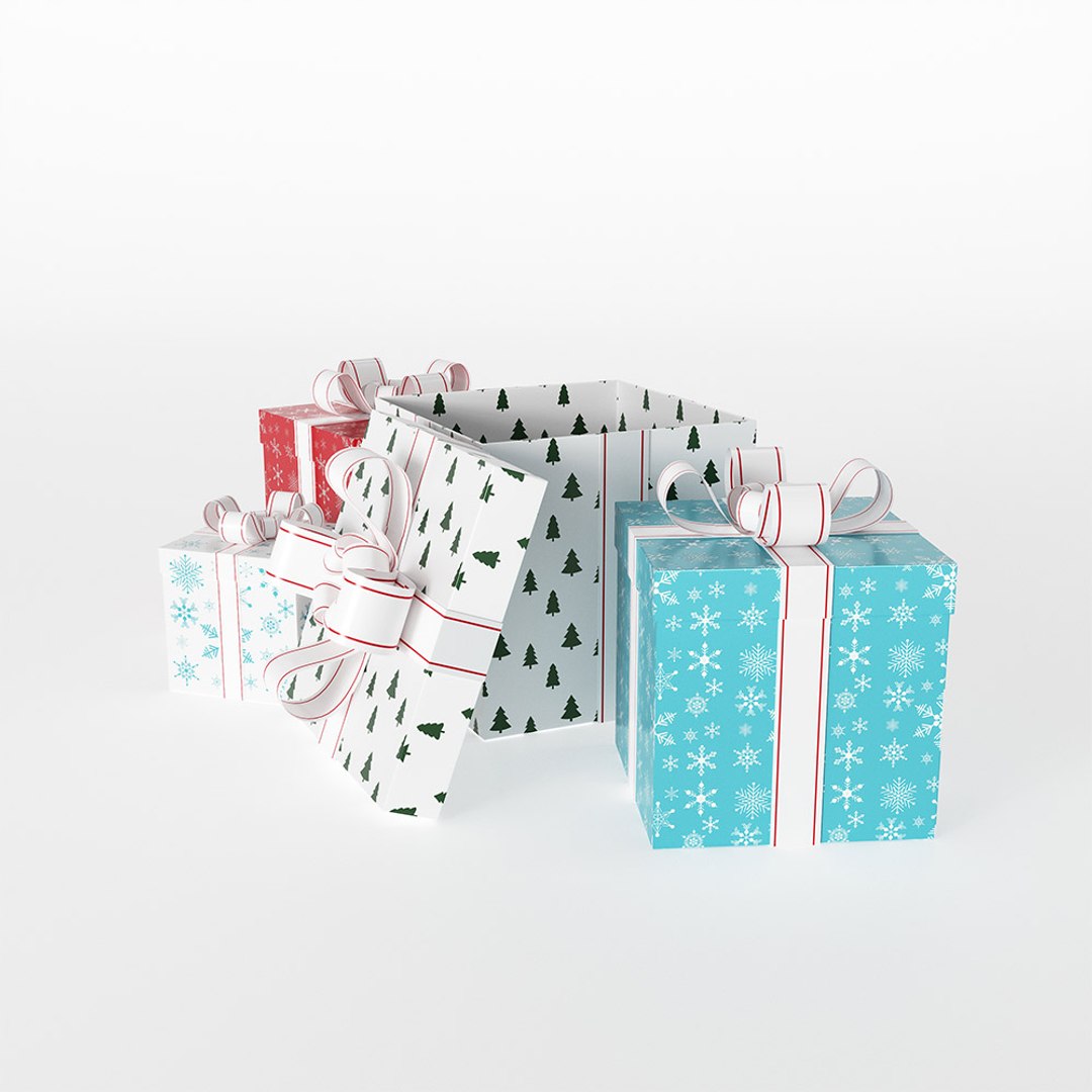 3D Classic Christmas Gift Boxes - TurboSquid 1830998