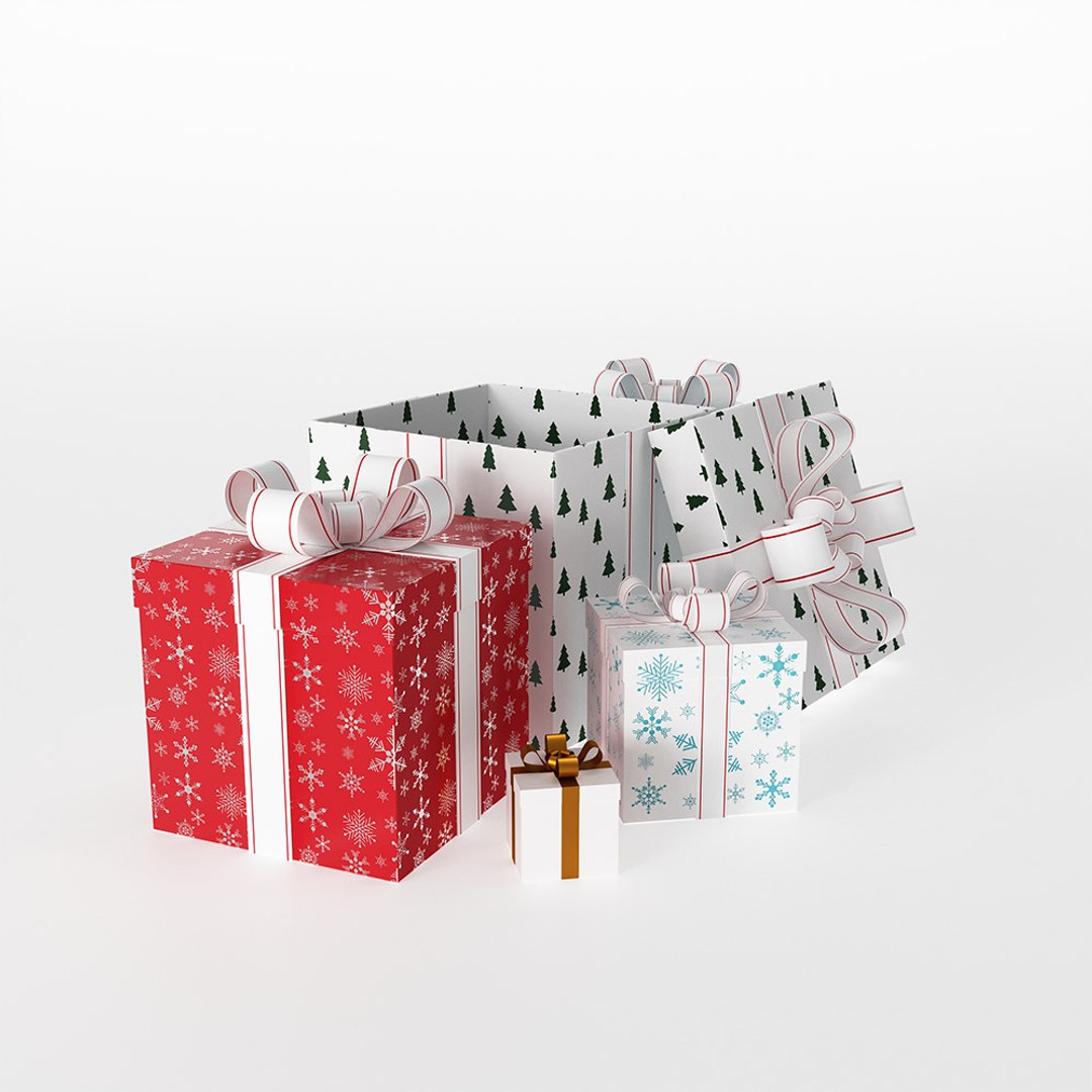 3D Classic Christmas Gift Boxes - TurboSquid 1830998