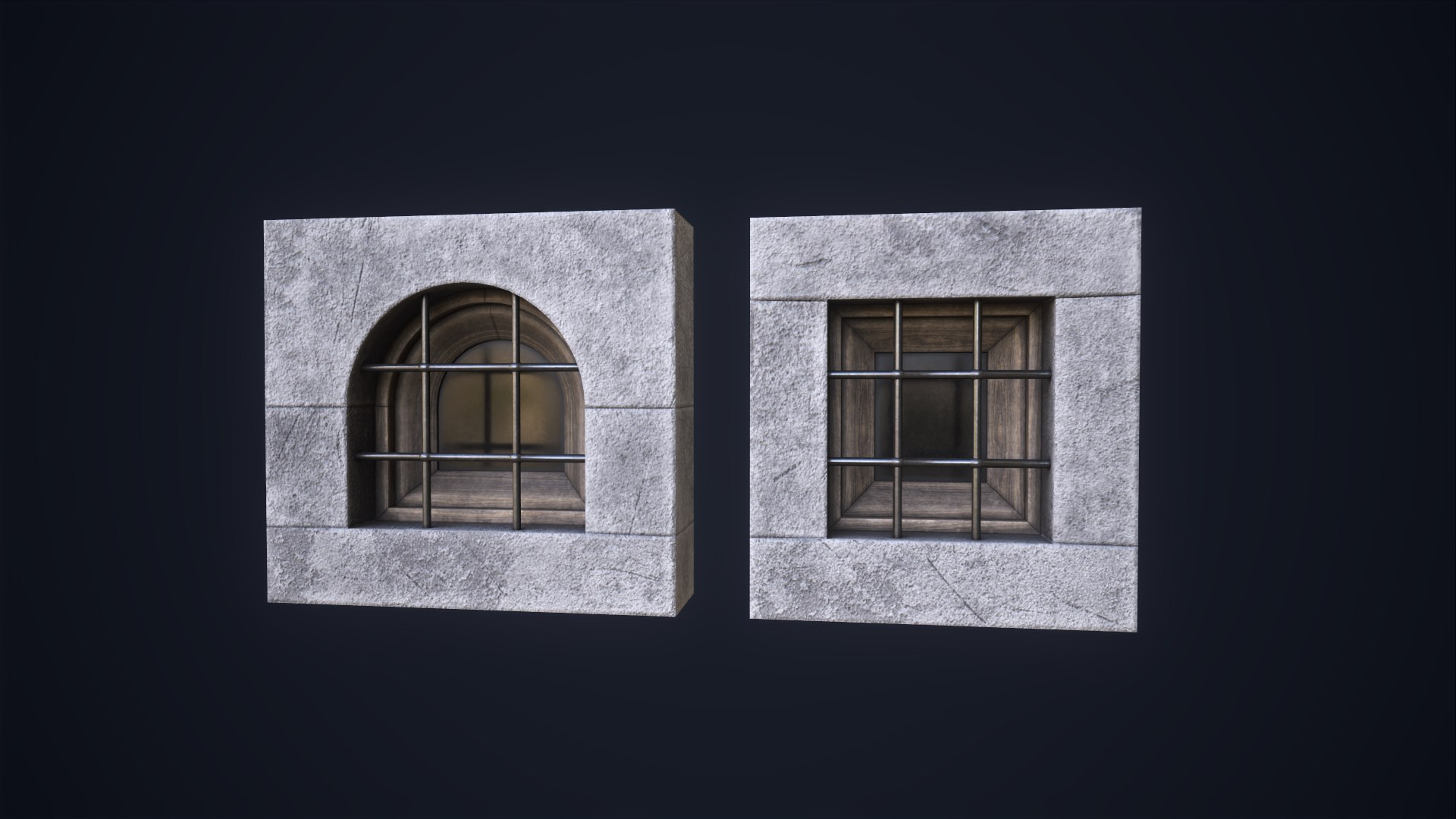 Set Of Windows With Bars 3D Model - TurboSquid 2112278