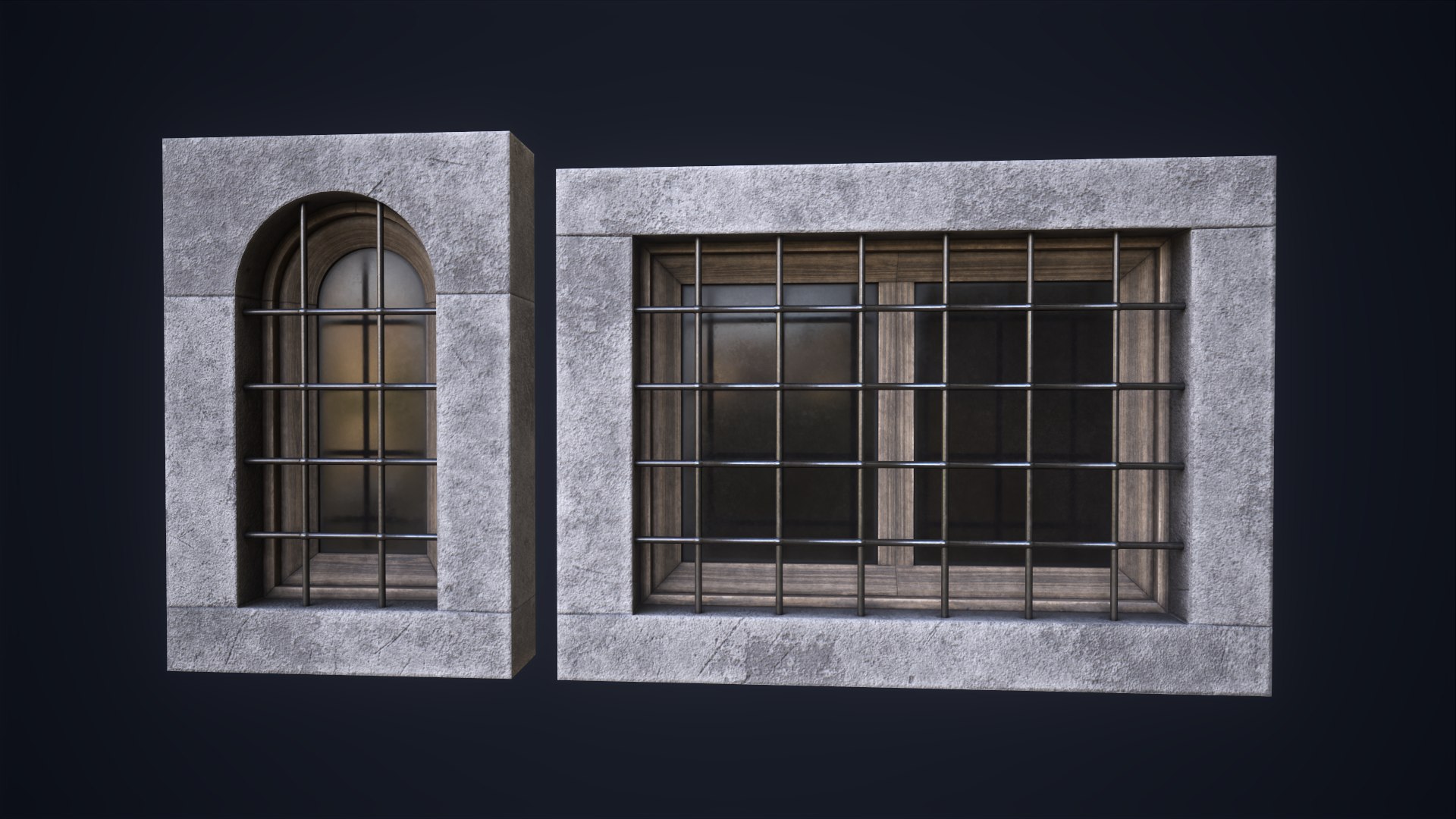 Set Of Windows With Bars 3D Model - TurboSquid 2112278