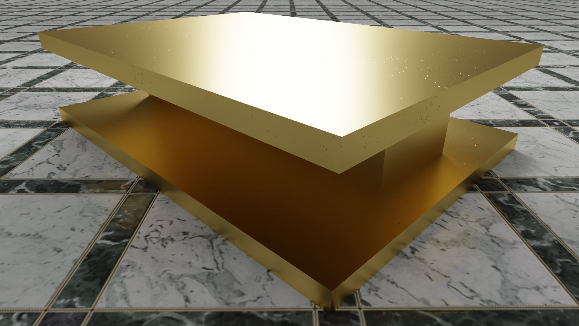 3D Marble Gold Table - TurboSquid 1441040