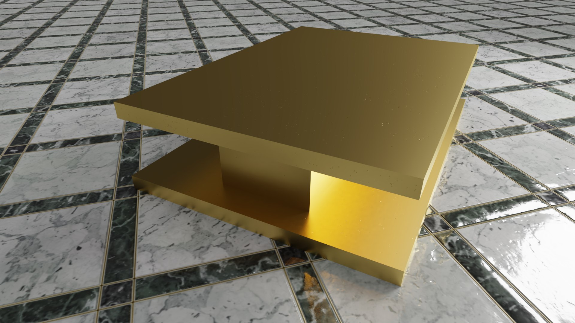 3D Marble Gold Table - TurboSquid 1441040