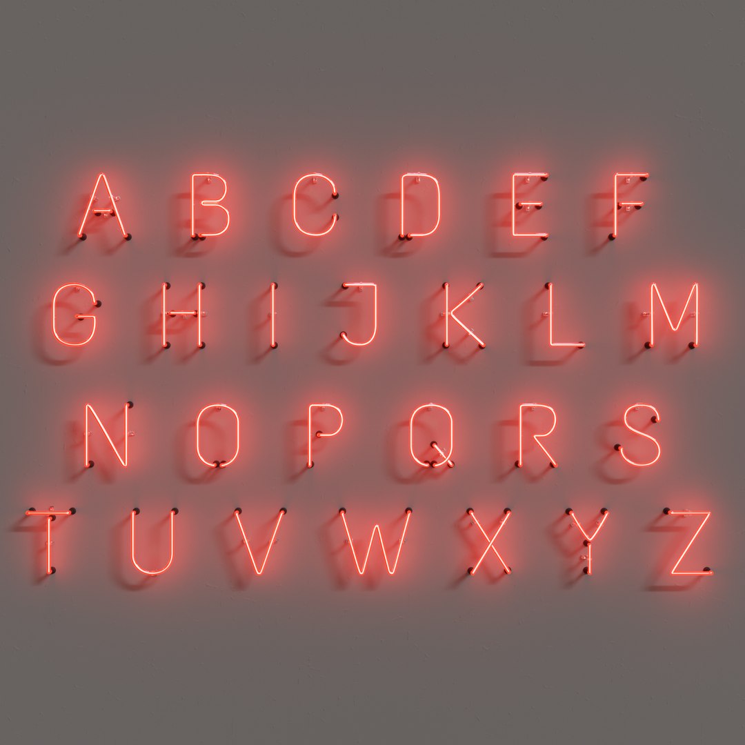 3D Neon Letters - TurboSquid 1907743