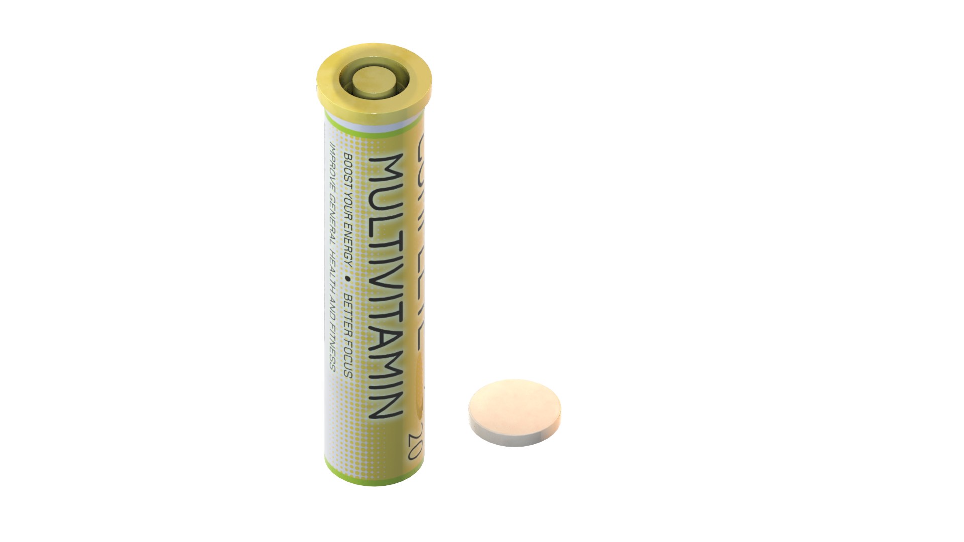 Multivitamin tube tablet 3D model - TurboSquid 1613724