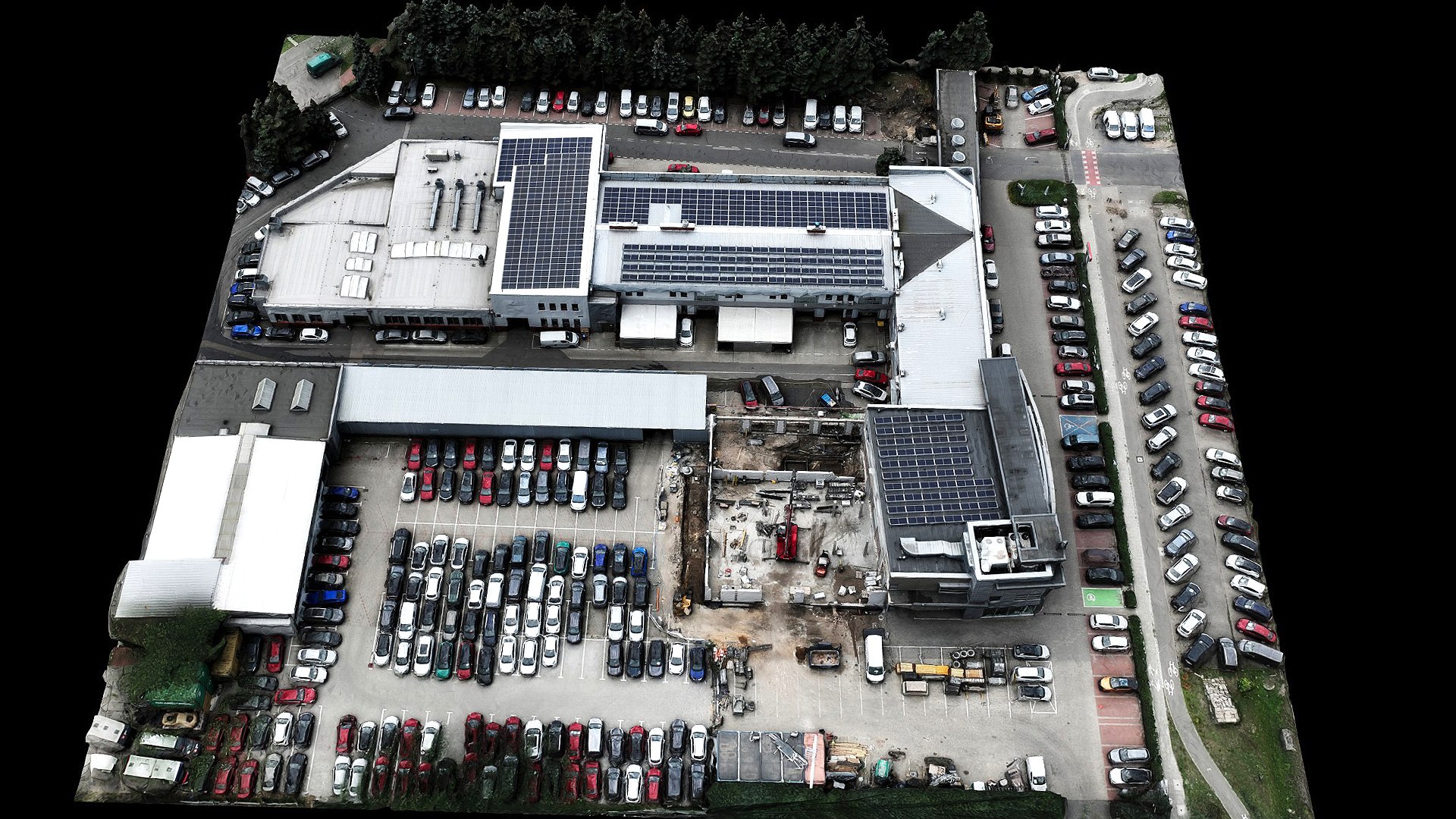 Cars Factory Modern Building Terrain Drone Photogrammetry Model ...