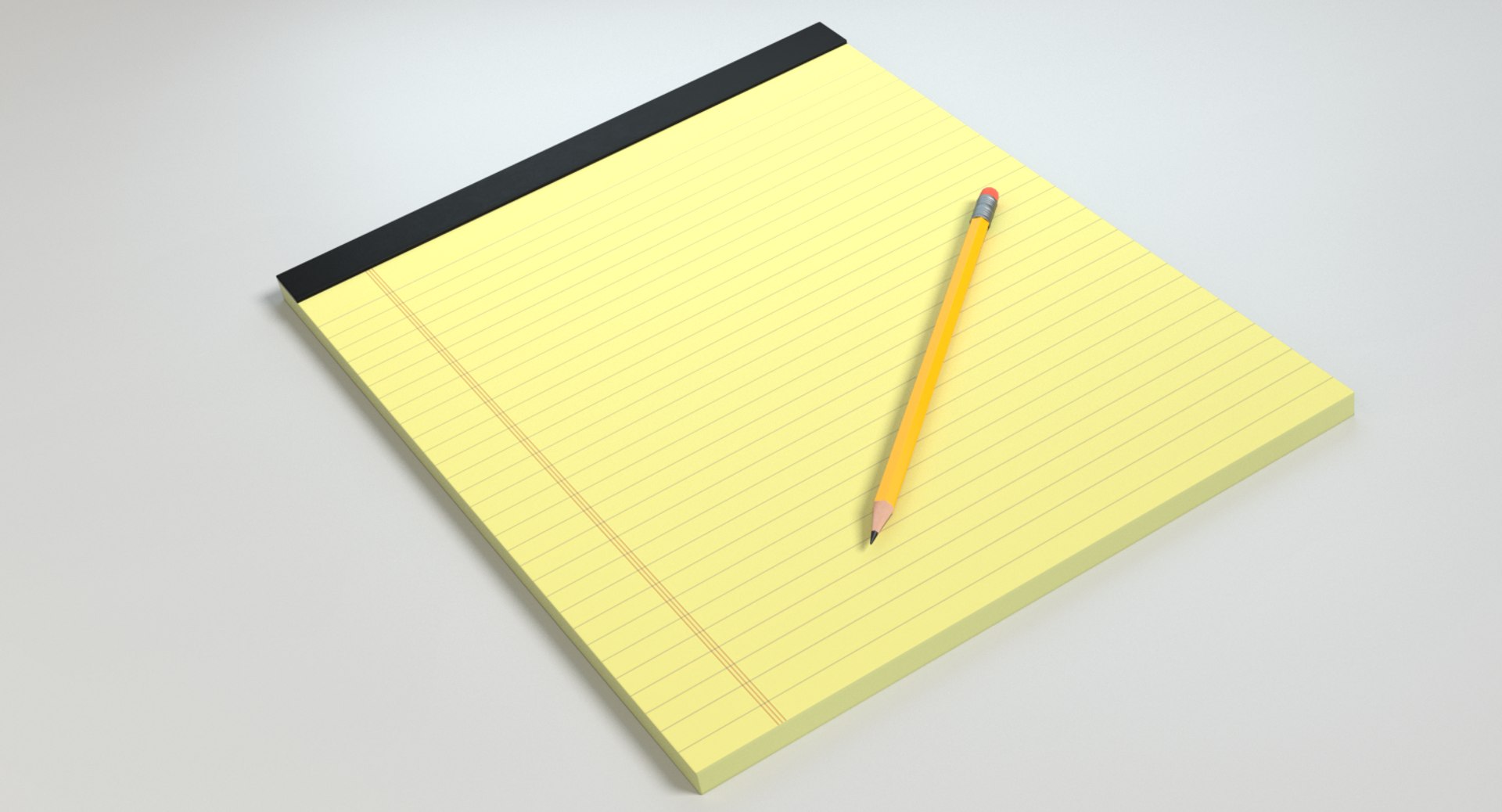 3D Model Note Pad Pencil - TurboSquid 1156350