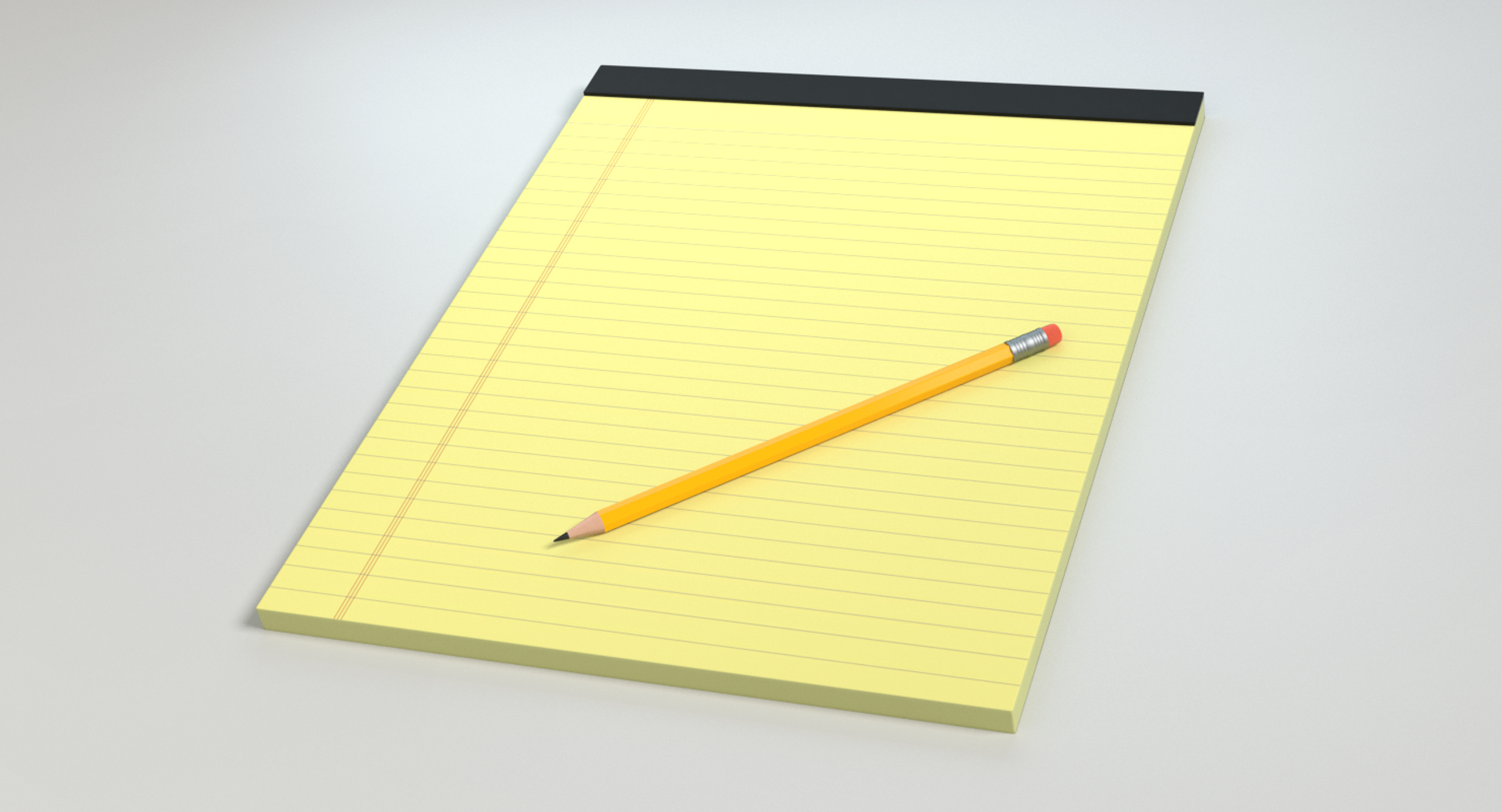 3D Model Note Pad Pencil - TurboSquid 1156350