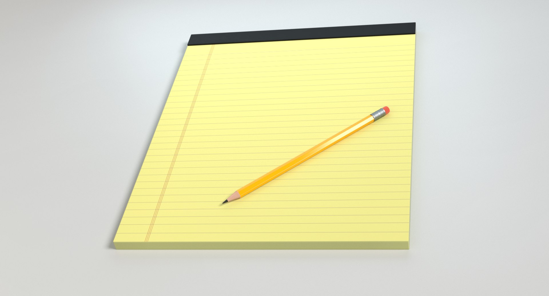 3D Model Note Pad Pencil - TurboSquid 1156350