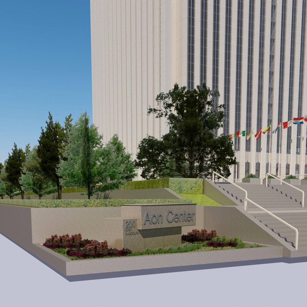 aon center chicago 3d model
