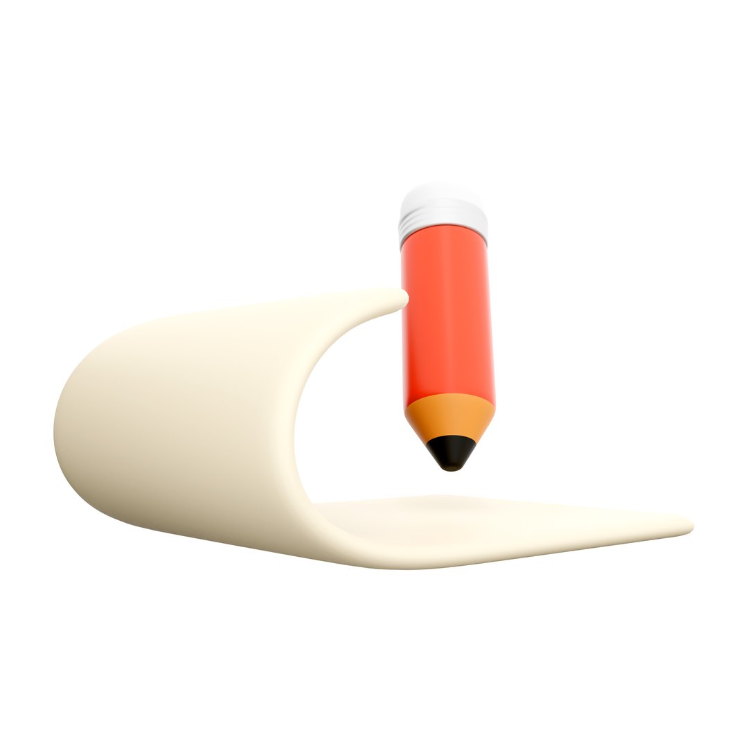Pencil Draws A Straight Line Icon 3D Model - TurboSquid 2074209
