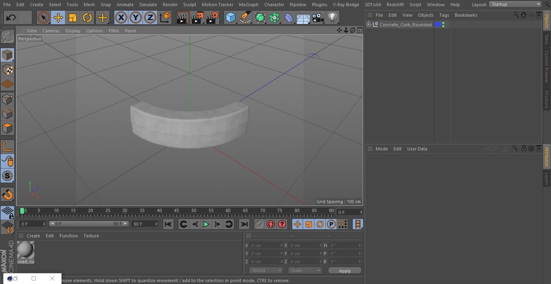 3D Model Concrete Curb Rounded - TurboSquid 2029473