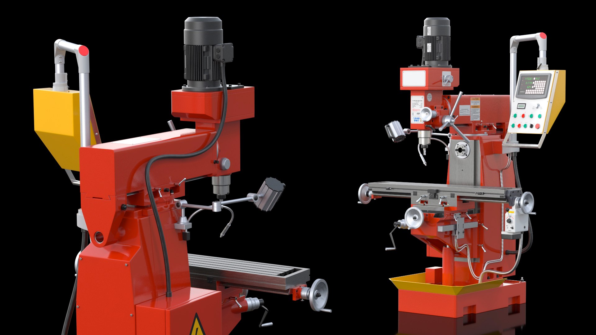3D Milling Machine Red - TurboSquid 1922197
