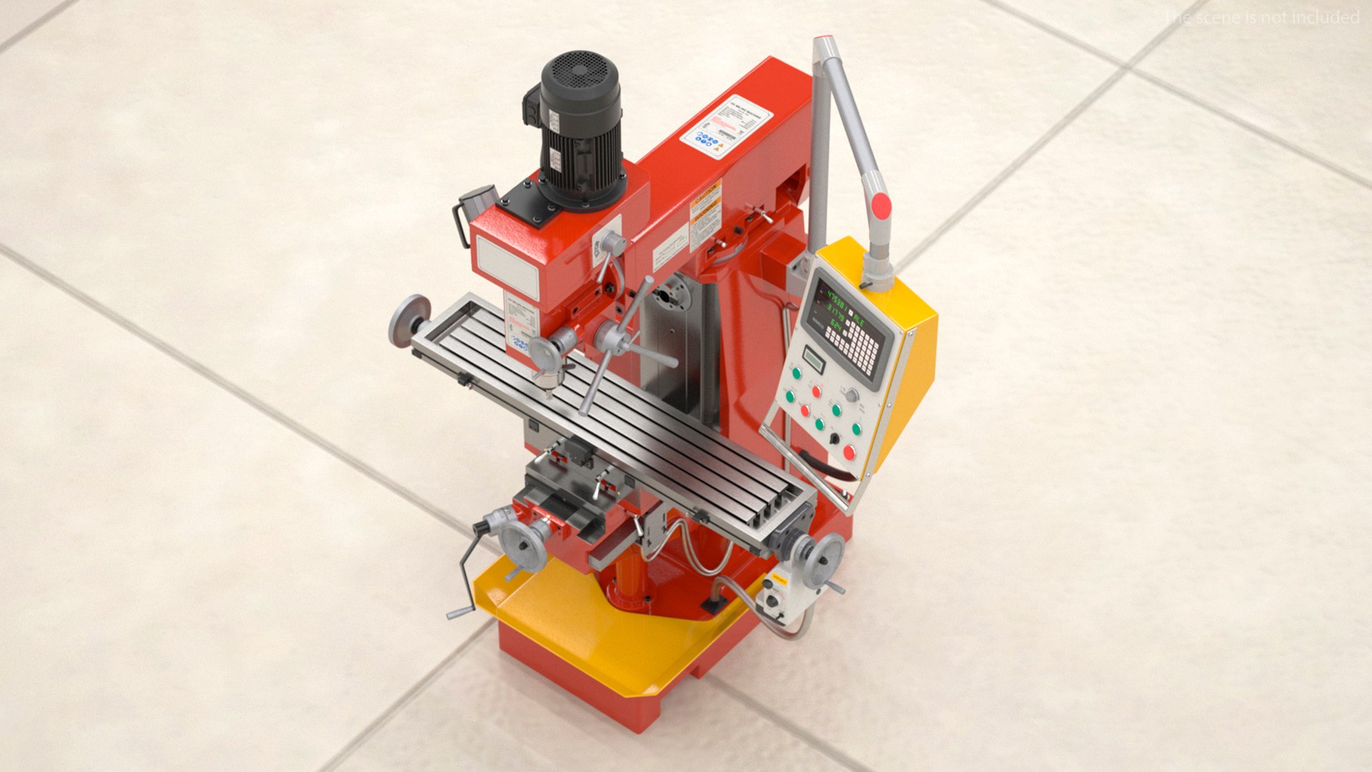 3D Milling Machine Red - TurboSquid 1922197