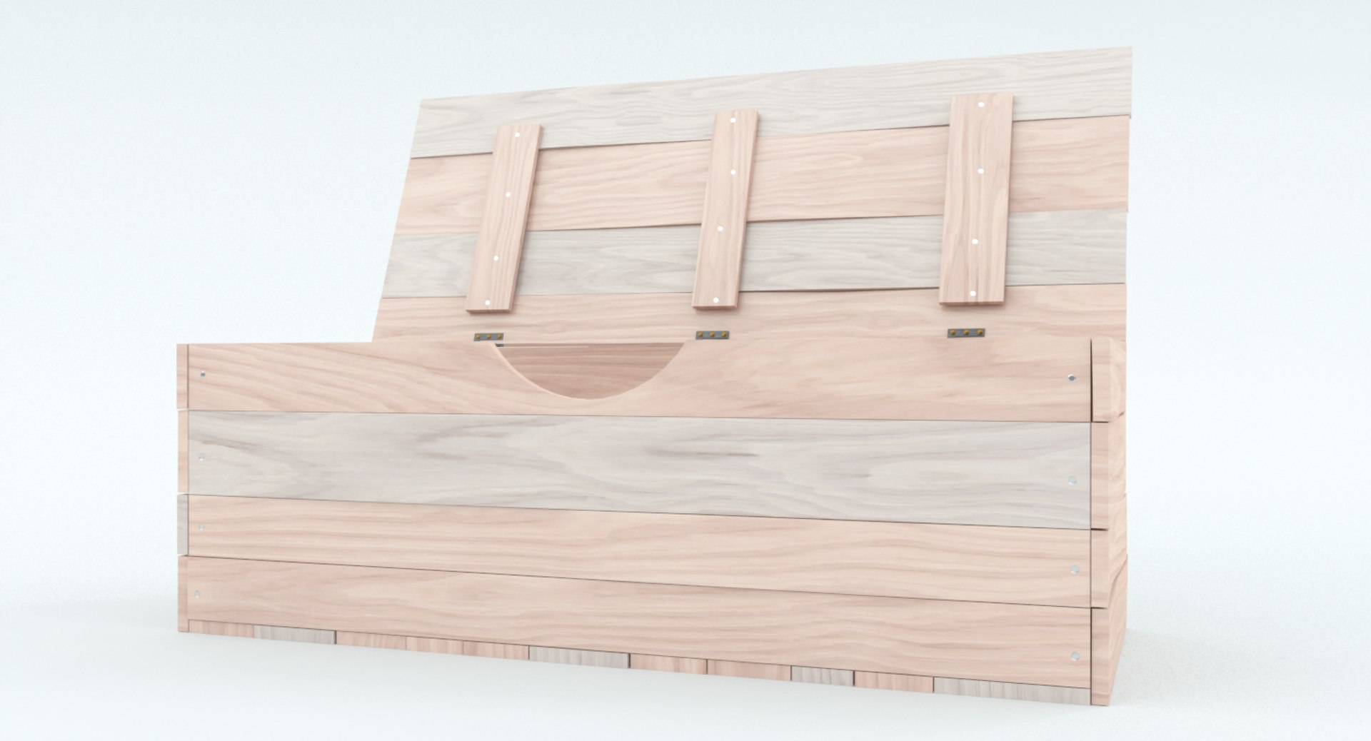 Wooden square chest 3D model - TurboSquid 1258231