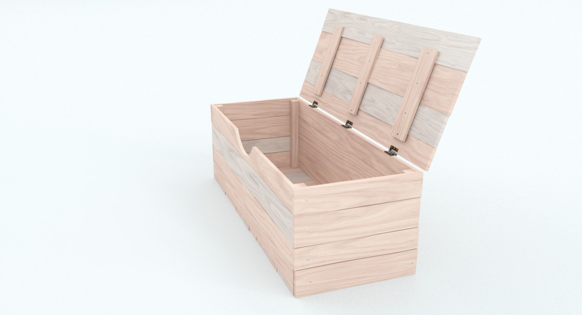 Wooden square chest 3D model - TurboSquid 1258231