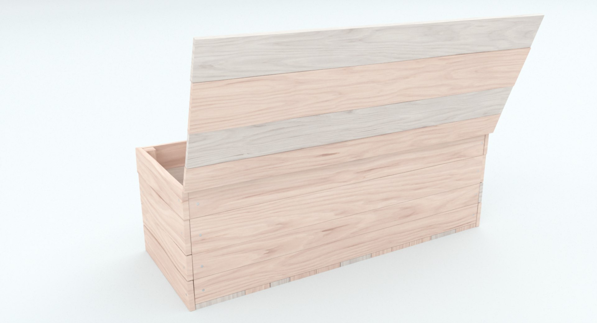 Wooden square chest 3D model - TurboSquid 1258231