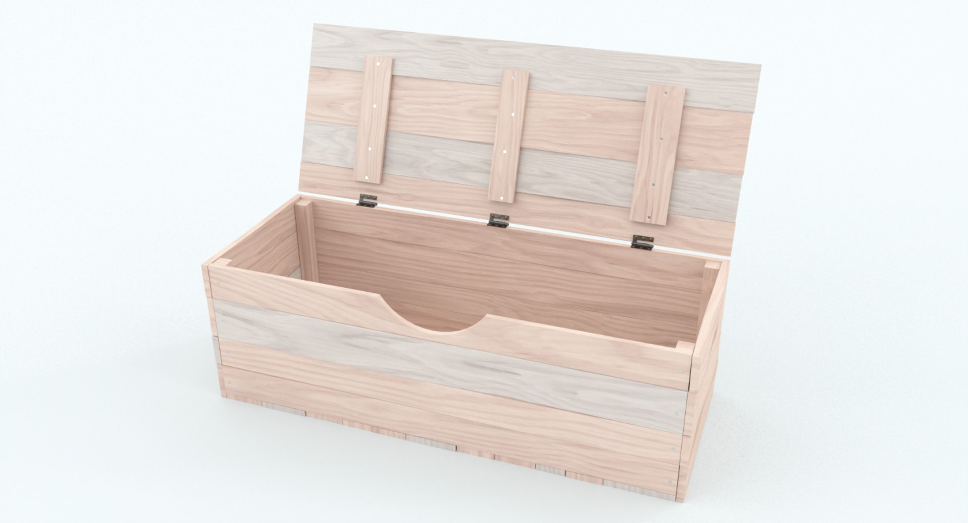 Wooden square chest 3D model - TurboSquid 1258231