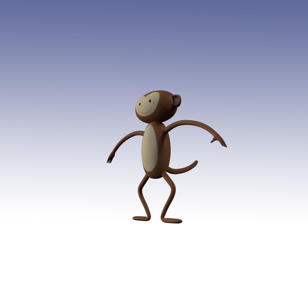 3d Cartoon Monkey Character Model