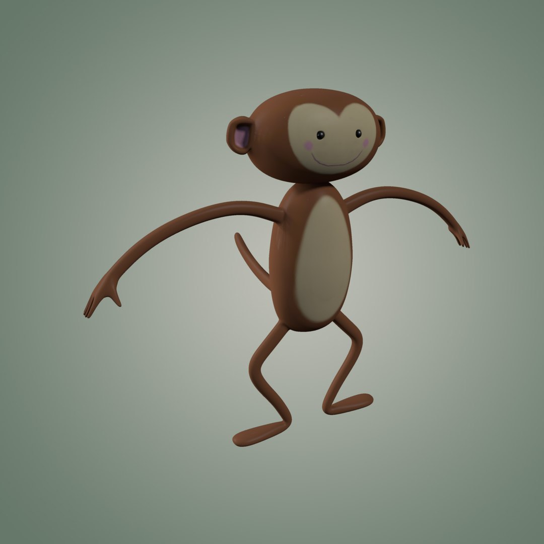 3d Cartoon Monkey Character Model