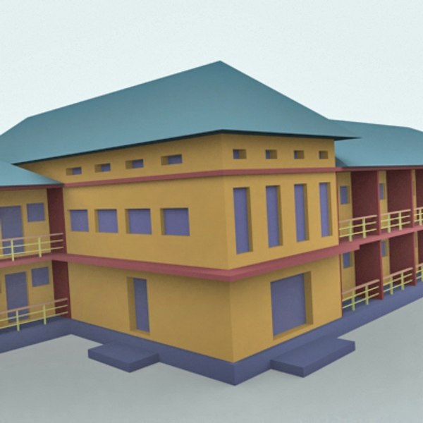 3d model hotel building house