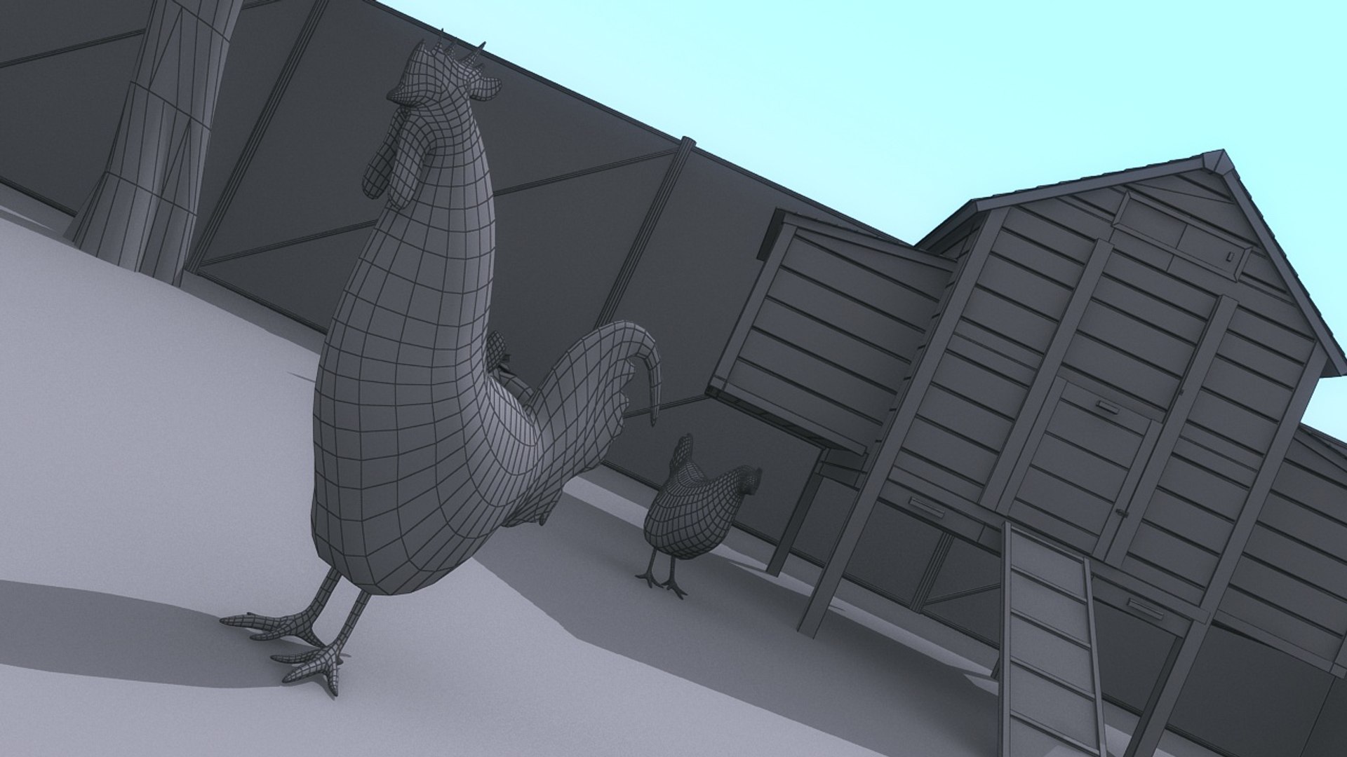 3D Model Chicken Small Farm - TurboSquid 1660117