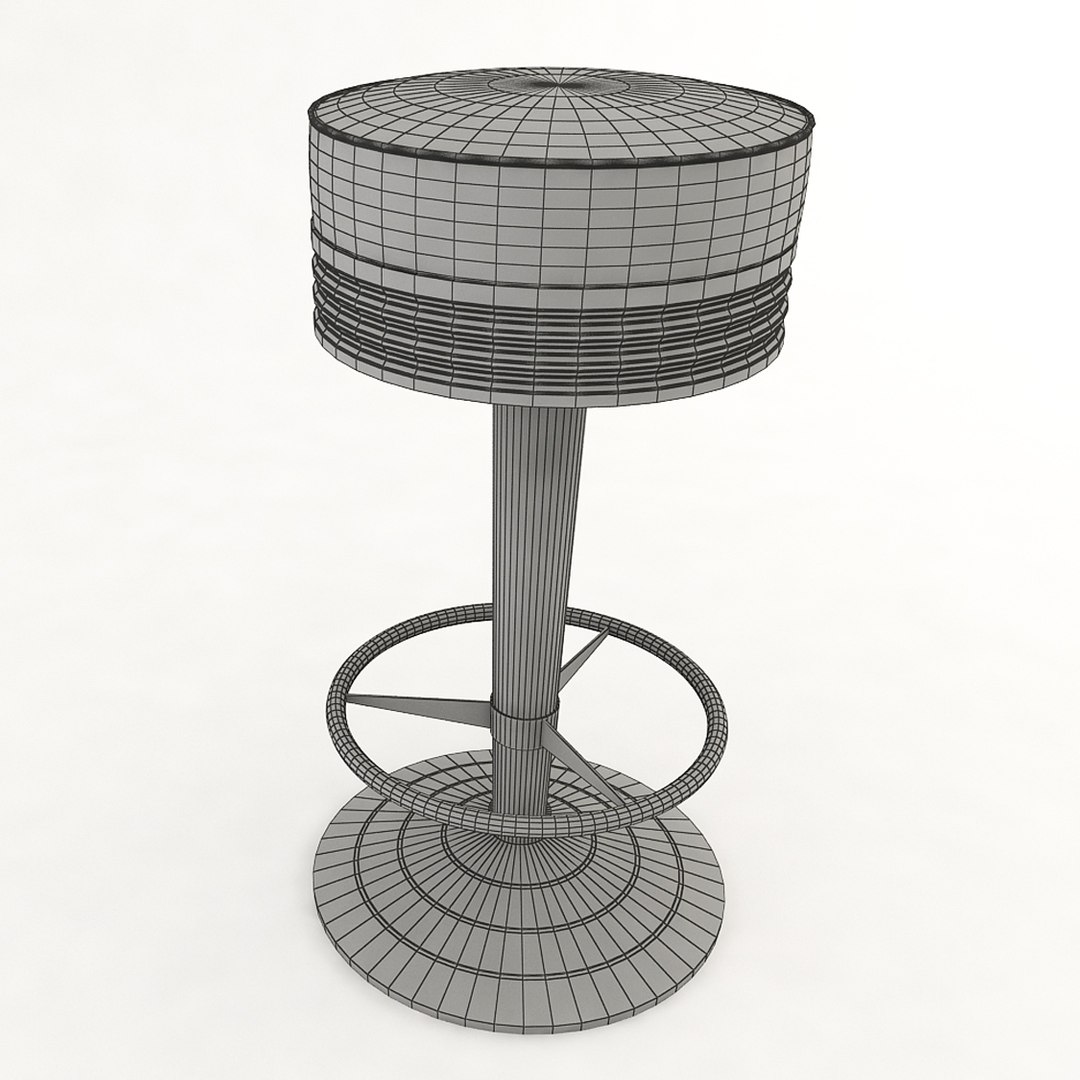 3d diner stool model