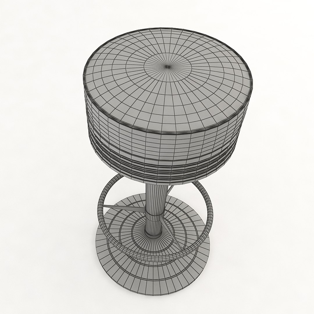 3d diner stool model