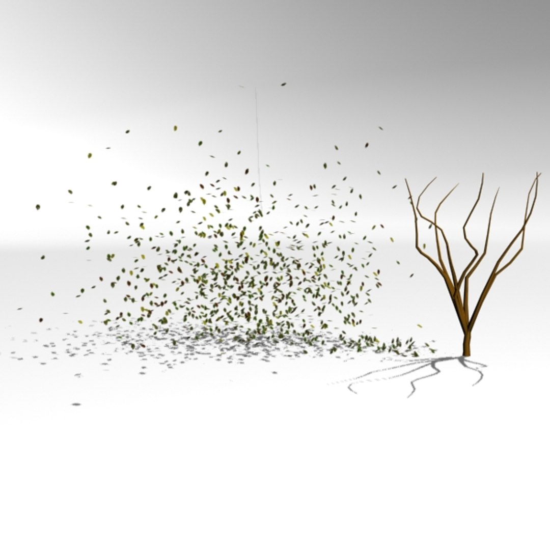 Animation Leaves Fall Tree 3d Model