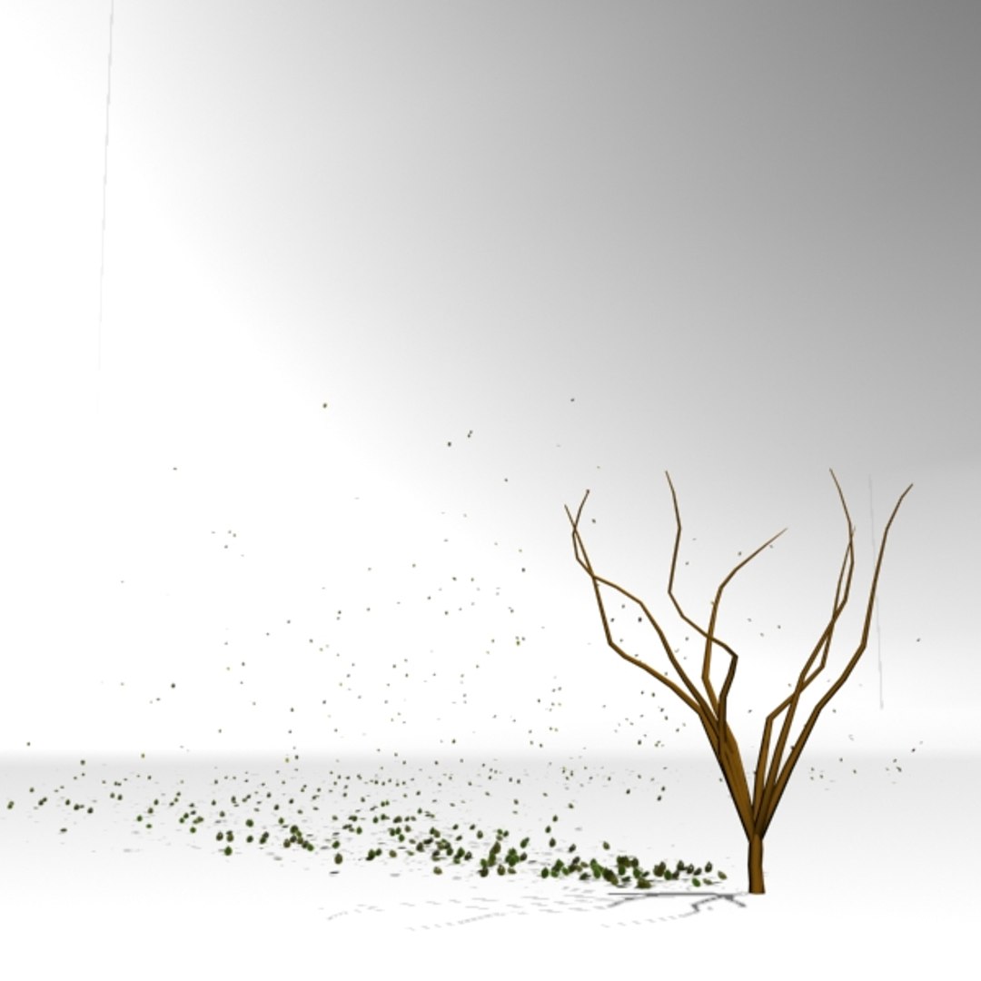 Animation Leaves Fall Tree 3d Model