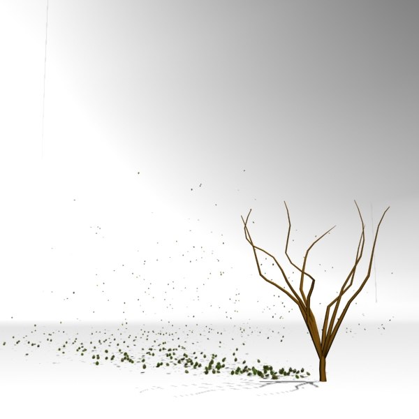 animation leaves fall tree 3d model
