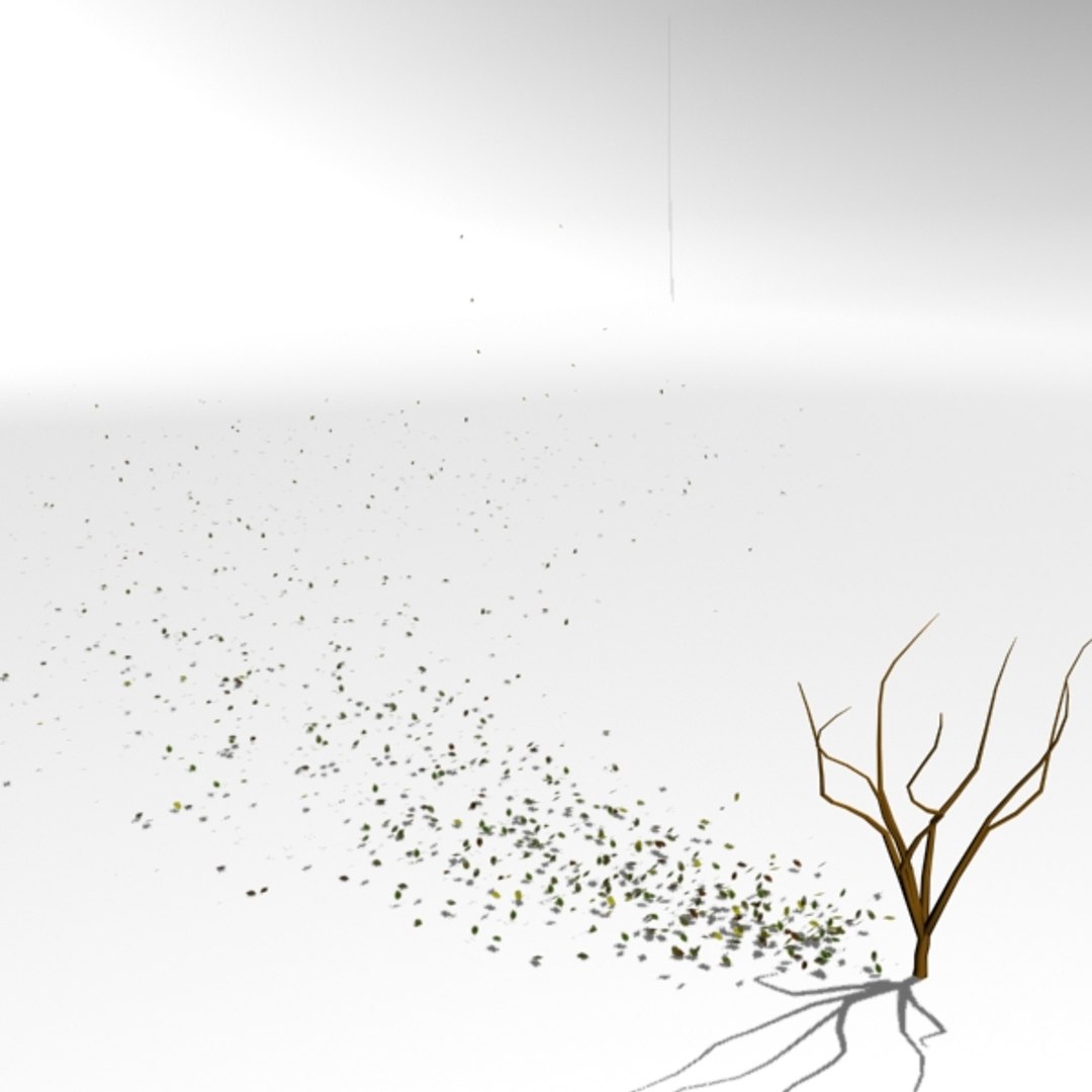 Animation Leaves Fall Tree 3d Model