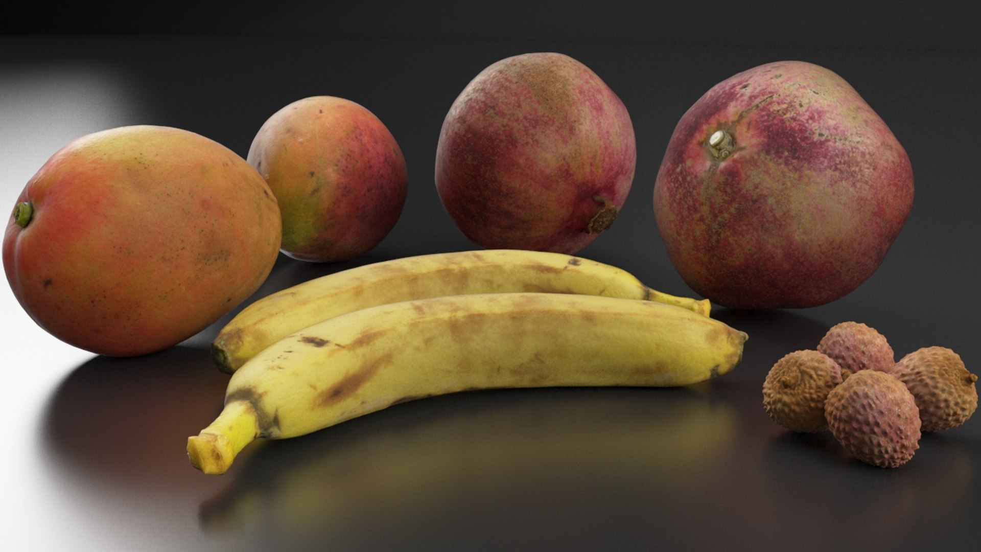 3d pomegranate fruits