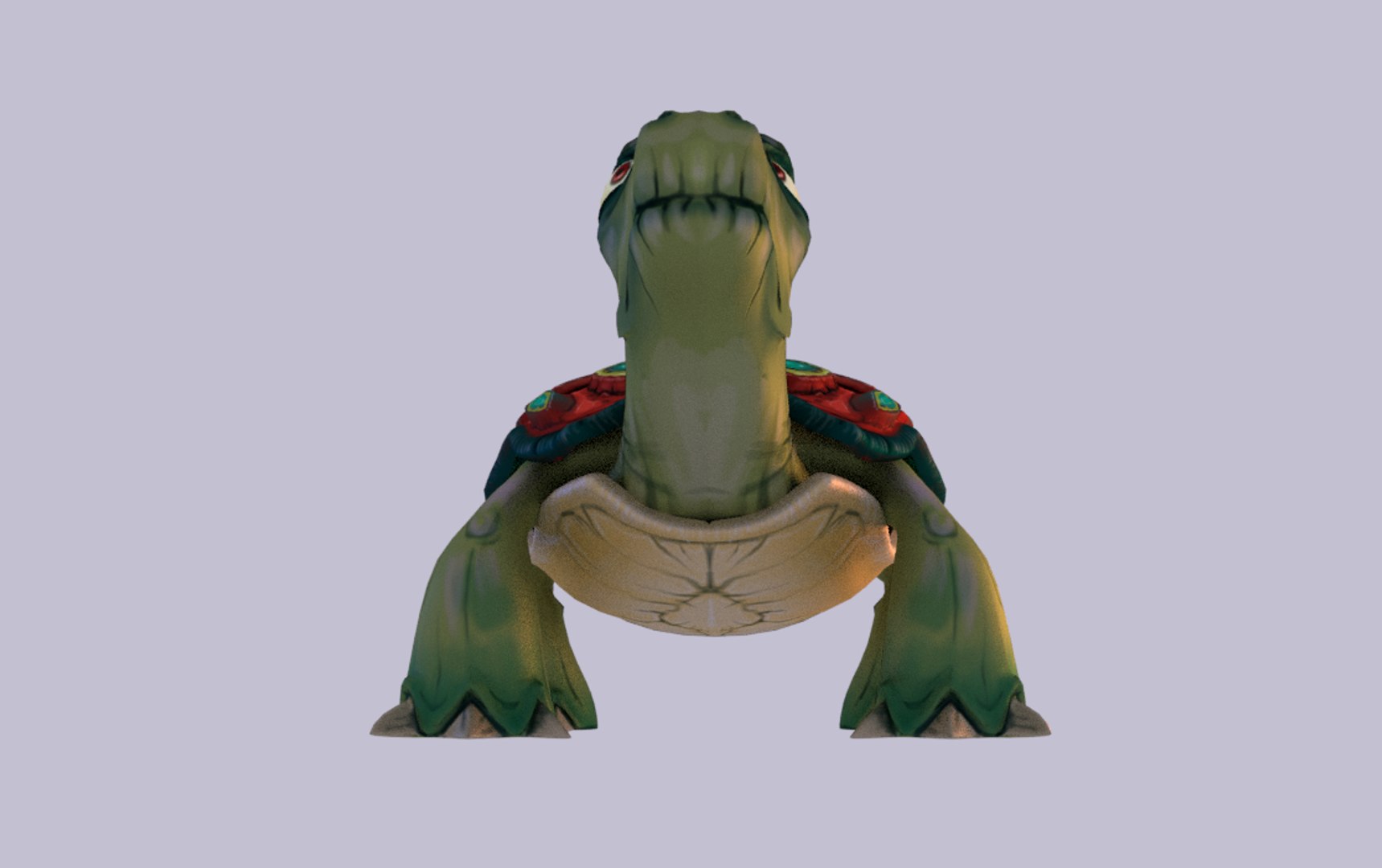 3d stylized turtle animation model