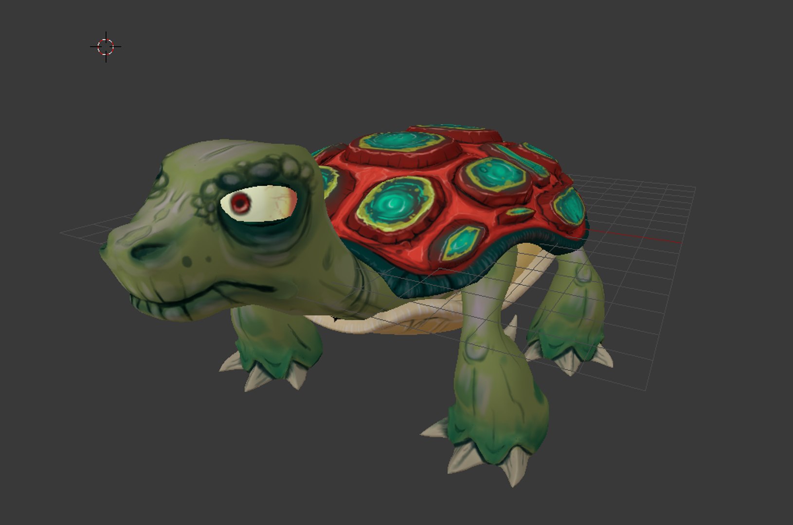3d stylized turtle animation model