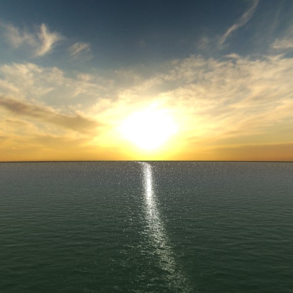 3d sunset sea model