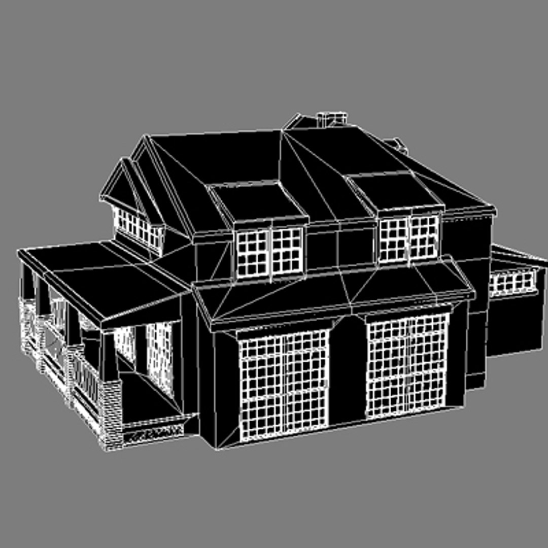 American House Building - 3d Model