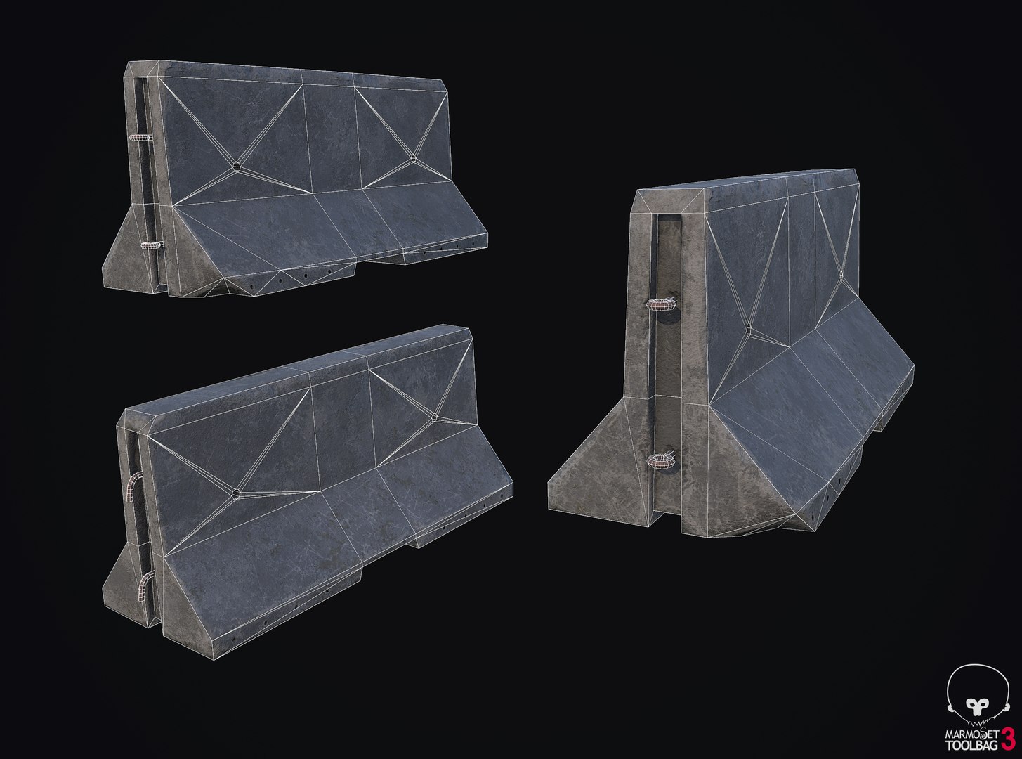 3D Concrete Road Block - TurboSquid 1259607