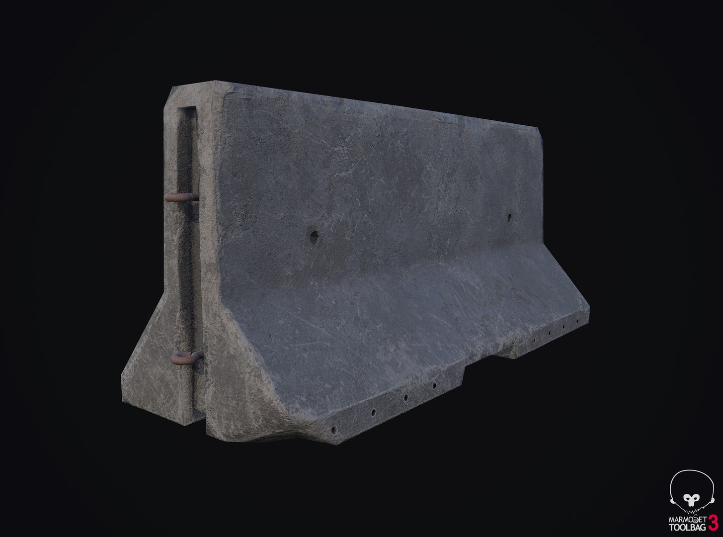 3D Concrete Road Block - TurboSquid 1259607
