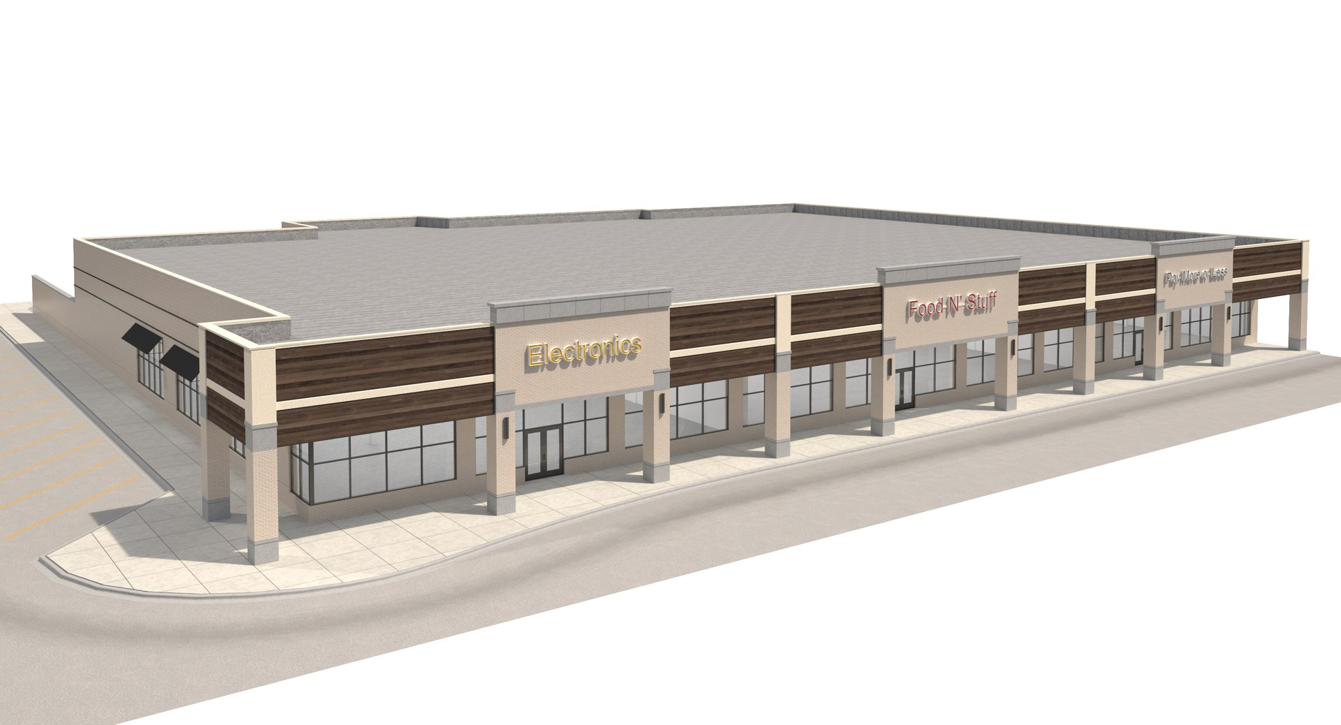 3D Model Retail Building Mall - TurboSquid 1292329