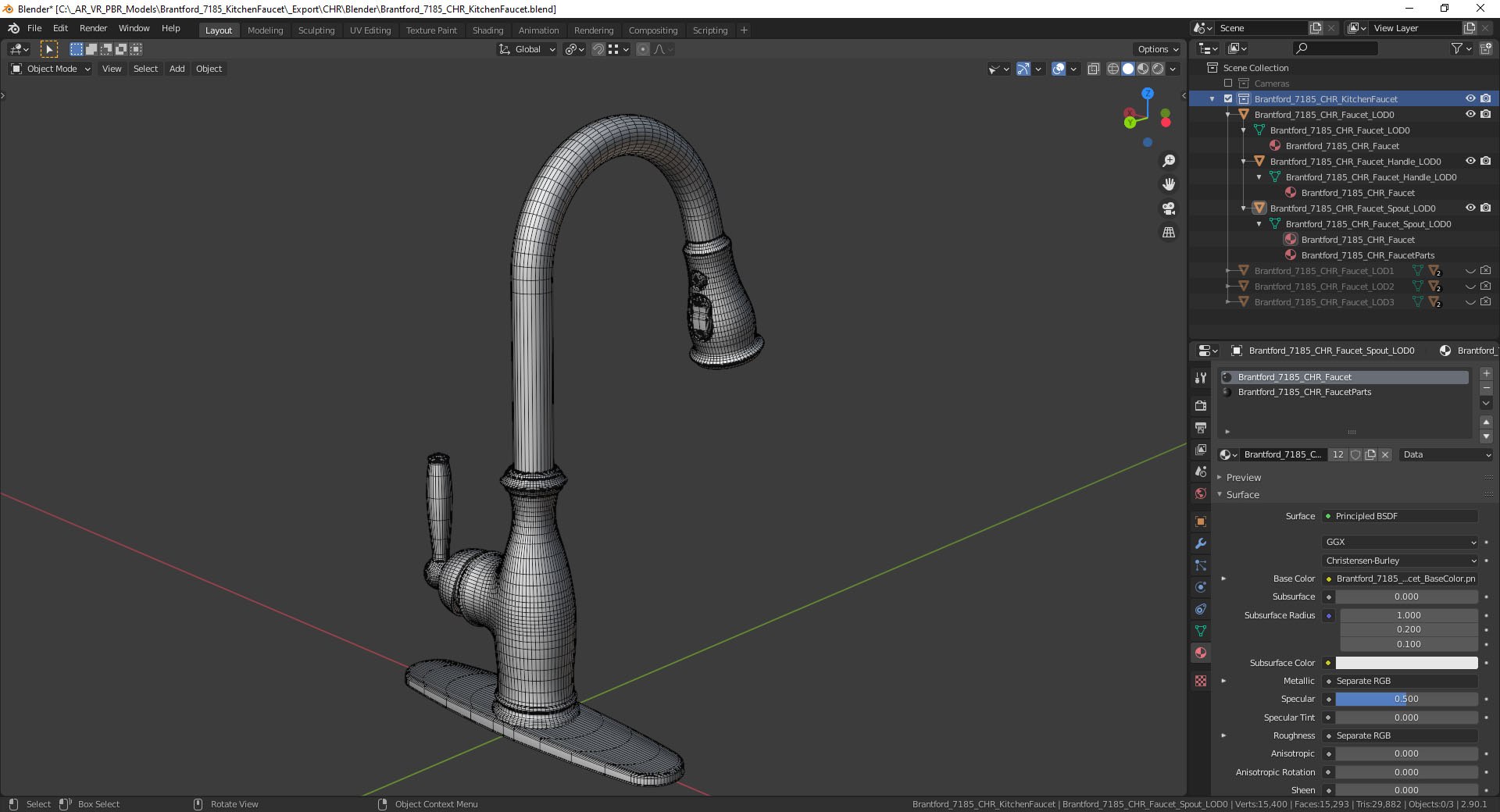 Classic Style Kitchen Faucet 3D Model - TurboSquid 1633057